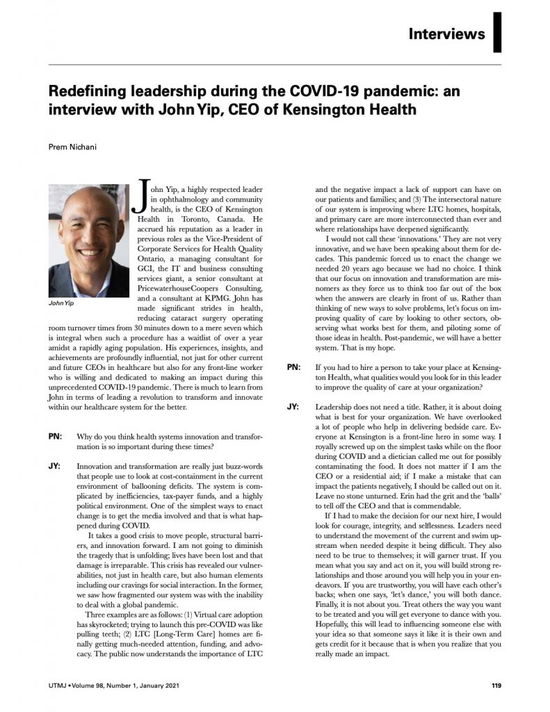 Redefining leadership during the COVID-19 pandemic: An interview with ...